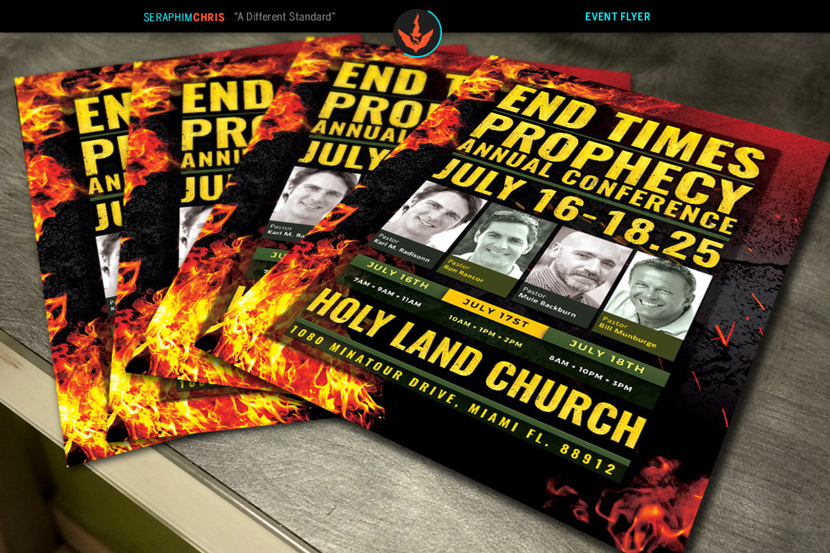 Prophecy Conference Flyer Template, a Flyer Template by SeraphimChris