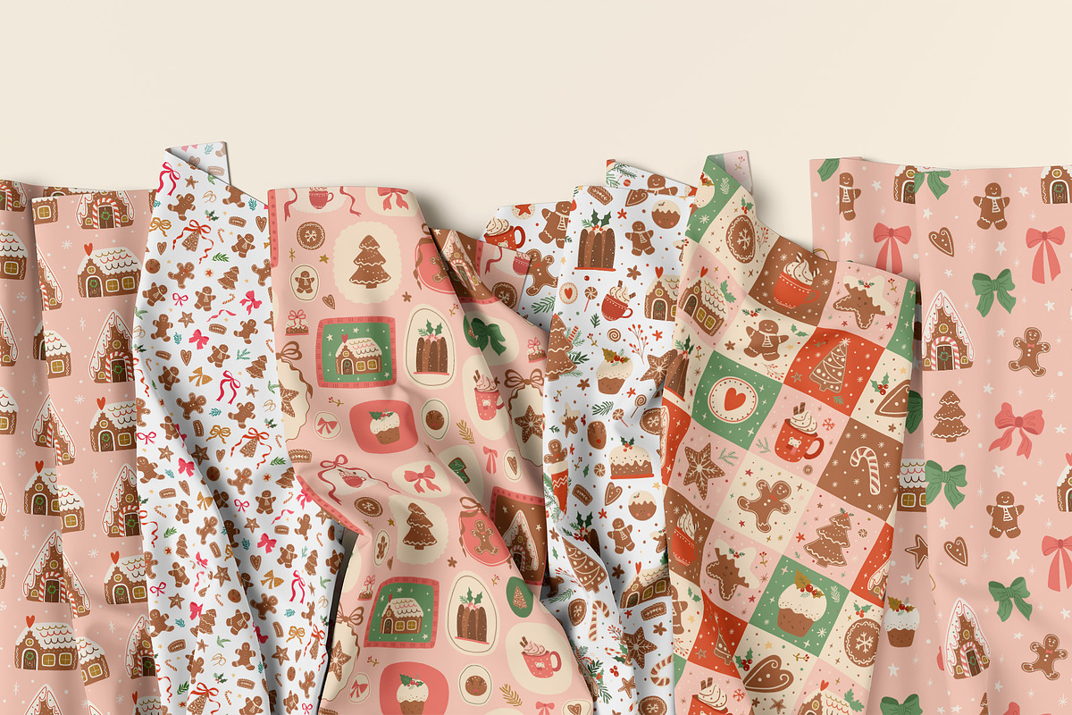 Vector Christmas gingerbread prints