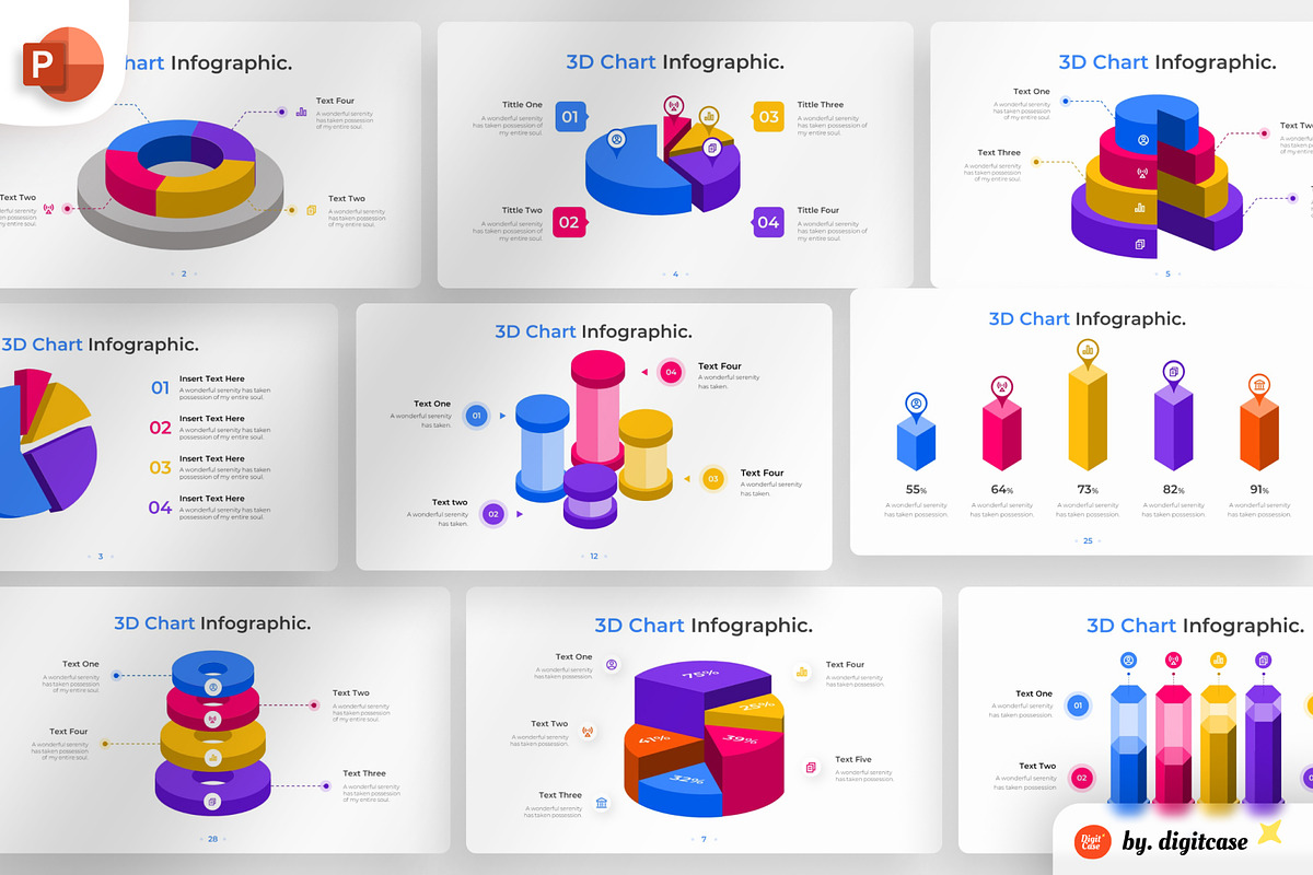3D Chart PowerPoint - Infographic Template