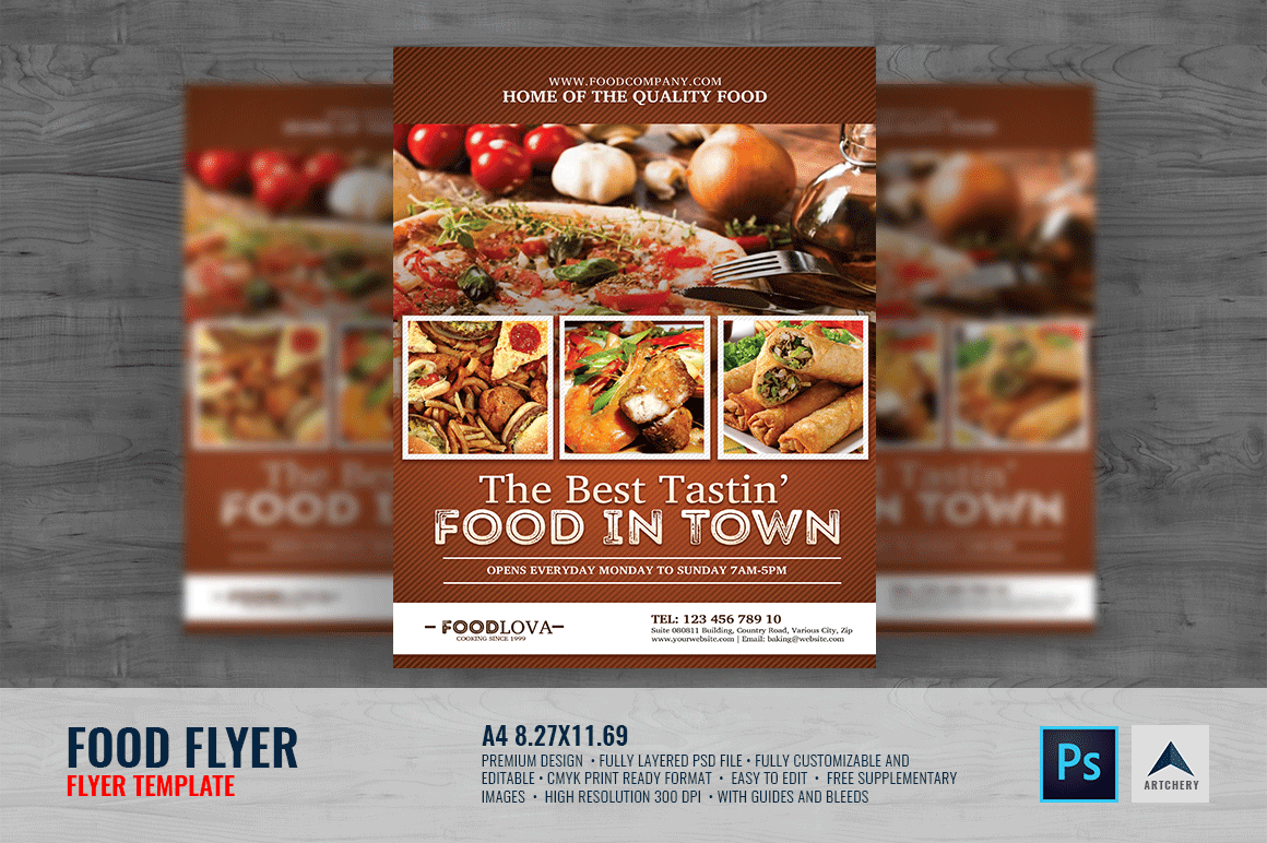 Food Offer Service Flyer, a Flyer Template by PSDPixel