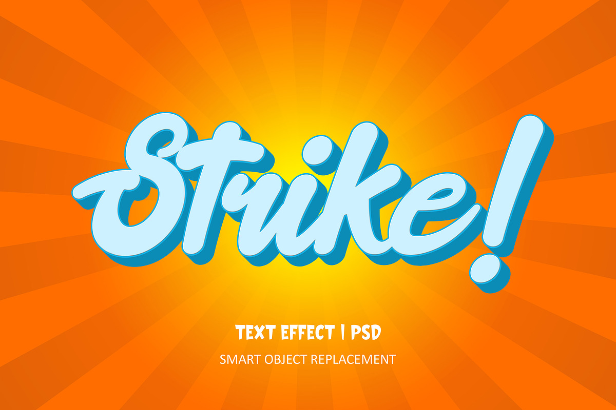 Strike Text Effect Psd
