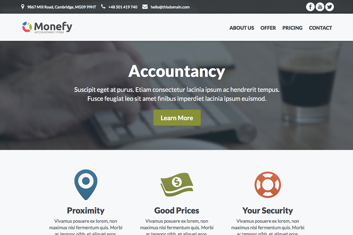 Monefy - best for small business, a WordPress Template by bozekmichal