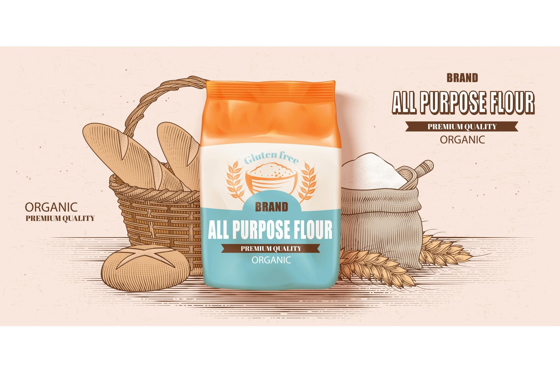 All-purpose flour pack banner ad | Flyer Templates ~ Creative Market