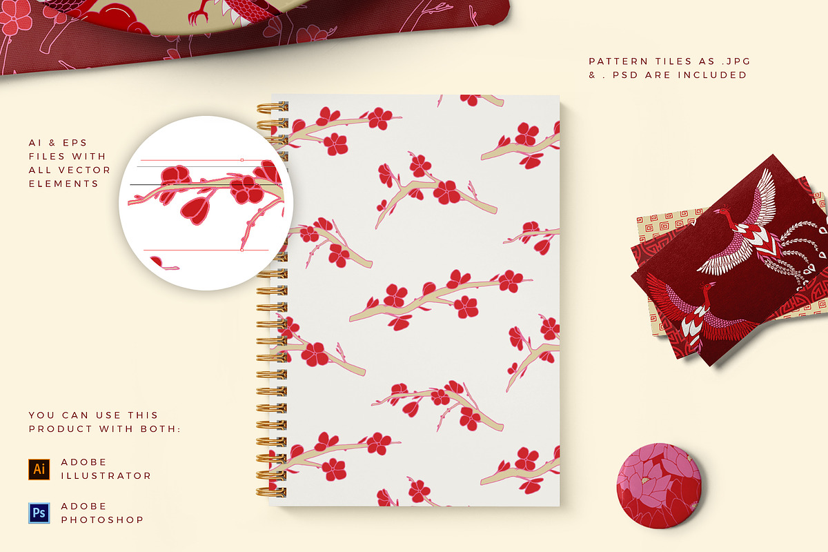 Chinese Seamless Vector Patterns, a Pattern Graphic by Youandigraphics