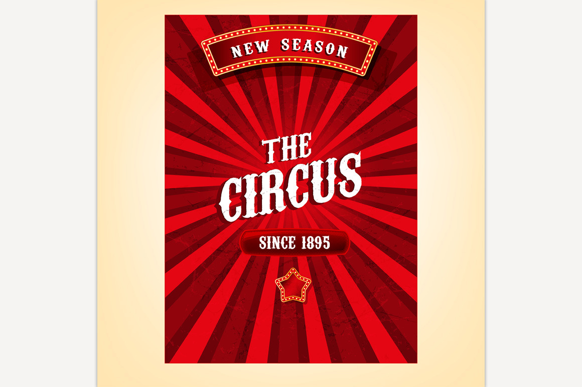 Vector Circus Poster, a Decorative Illustration by Anna's Shop