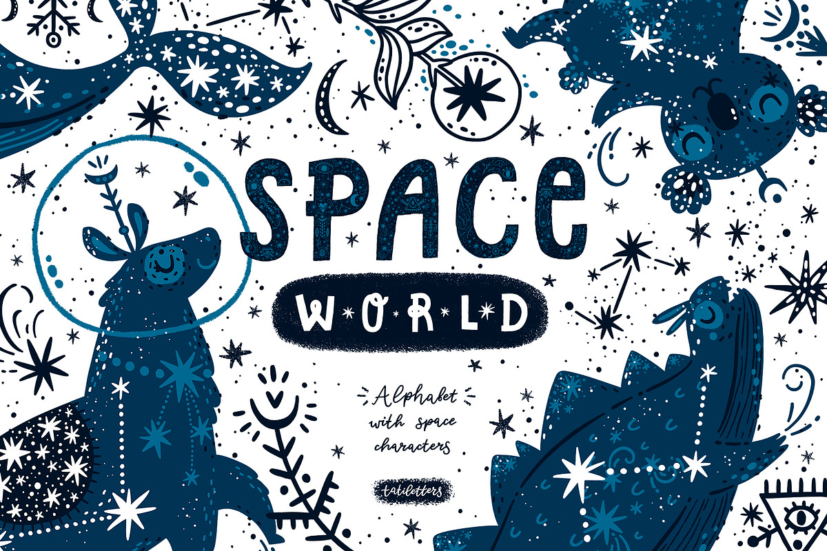 Space World / Animal Alphabet, an Animal Illustration by tatiletters