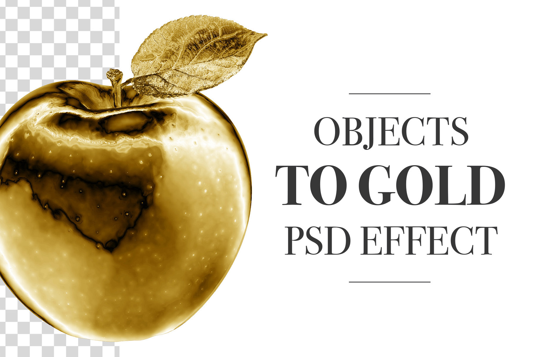 Objects to Gold Photoshop Effect, a Mockup by Twin Design