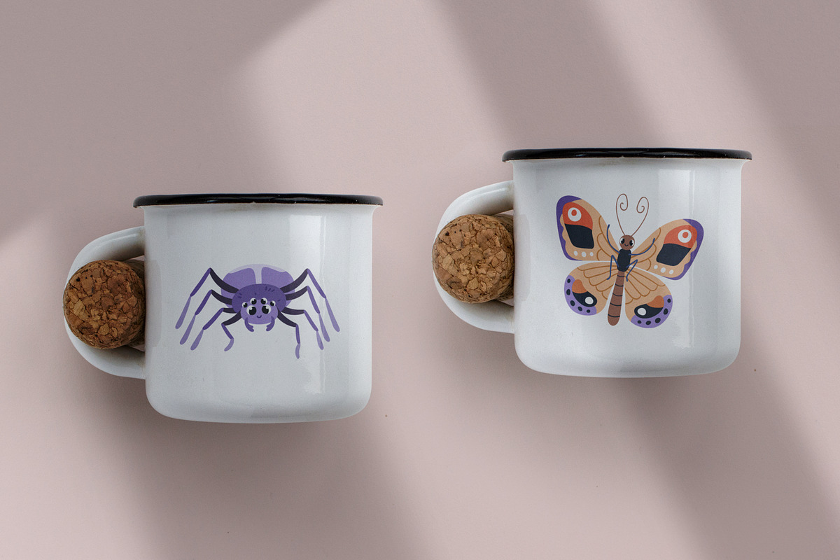 Cute funny cartoon insects set, an Animal Illustration by Good Studio