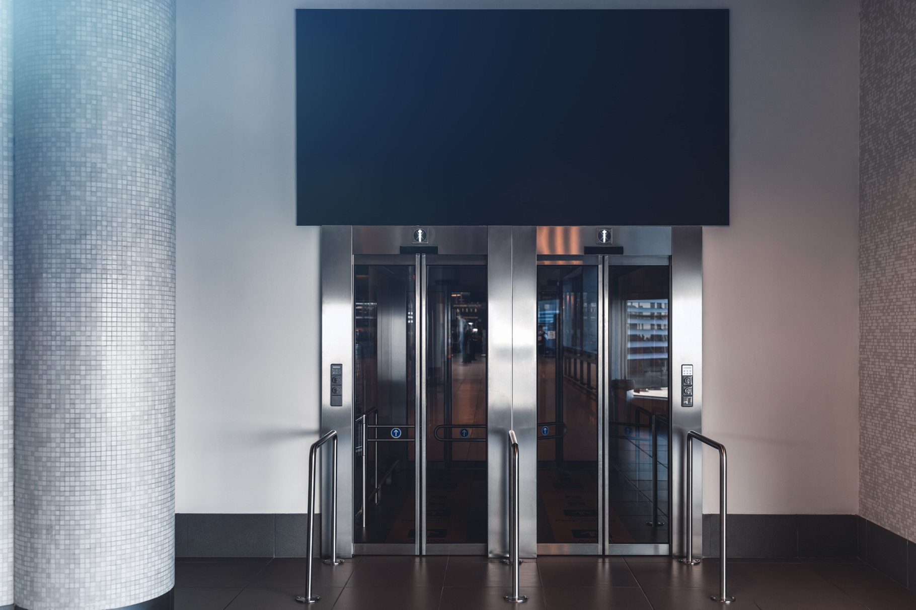 Two lifts and banner mockup above | Transportation Stock Photos ...