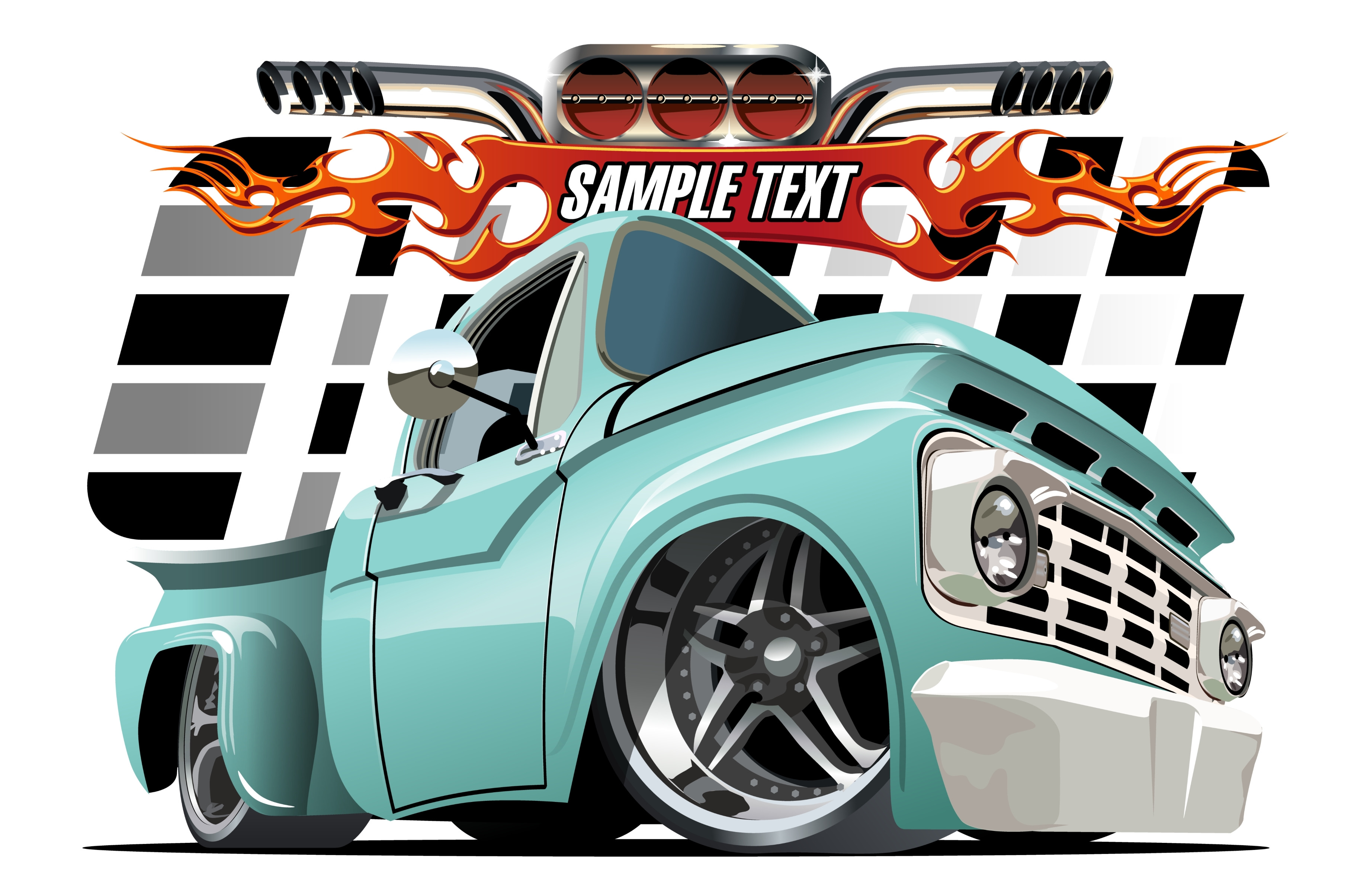 Cartoon Lowrider, a Transportation Illustration by Mechanik | Creative ...