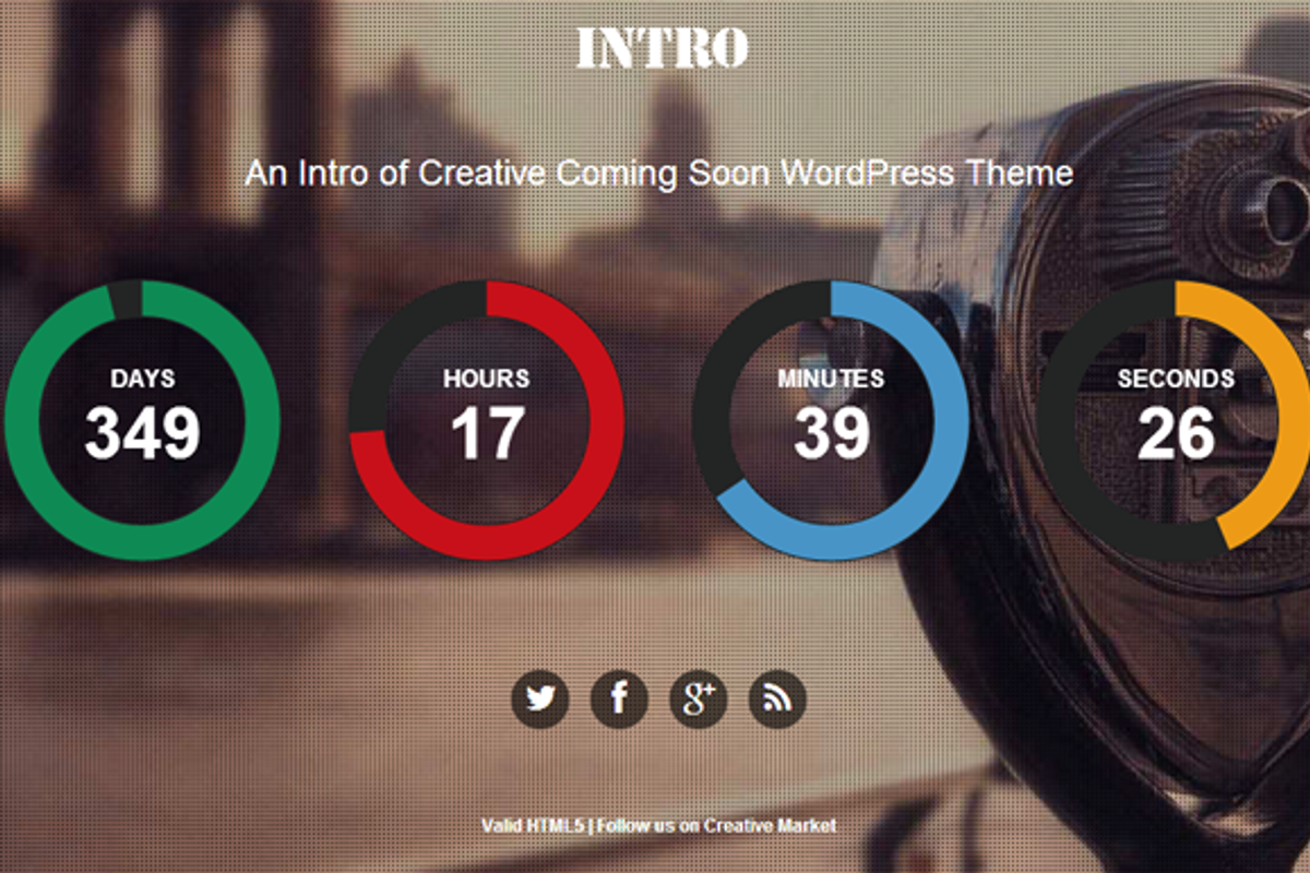 Intro - Coming Soon WordPress Theme, a WordPress Template by ink777