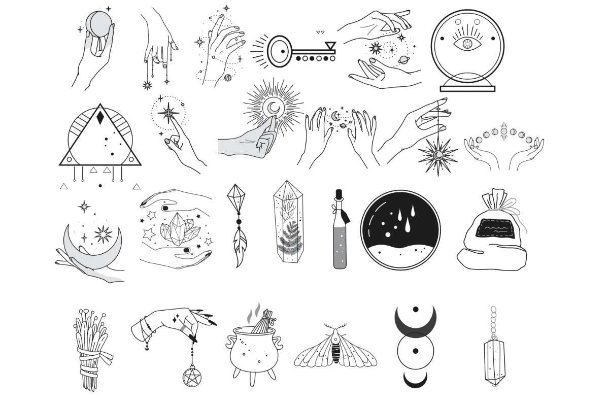 Tattoos Set 7 Procreate Brush Stamps, a Brush Add-On by Disasterology Ink