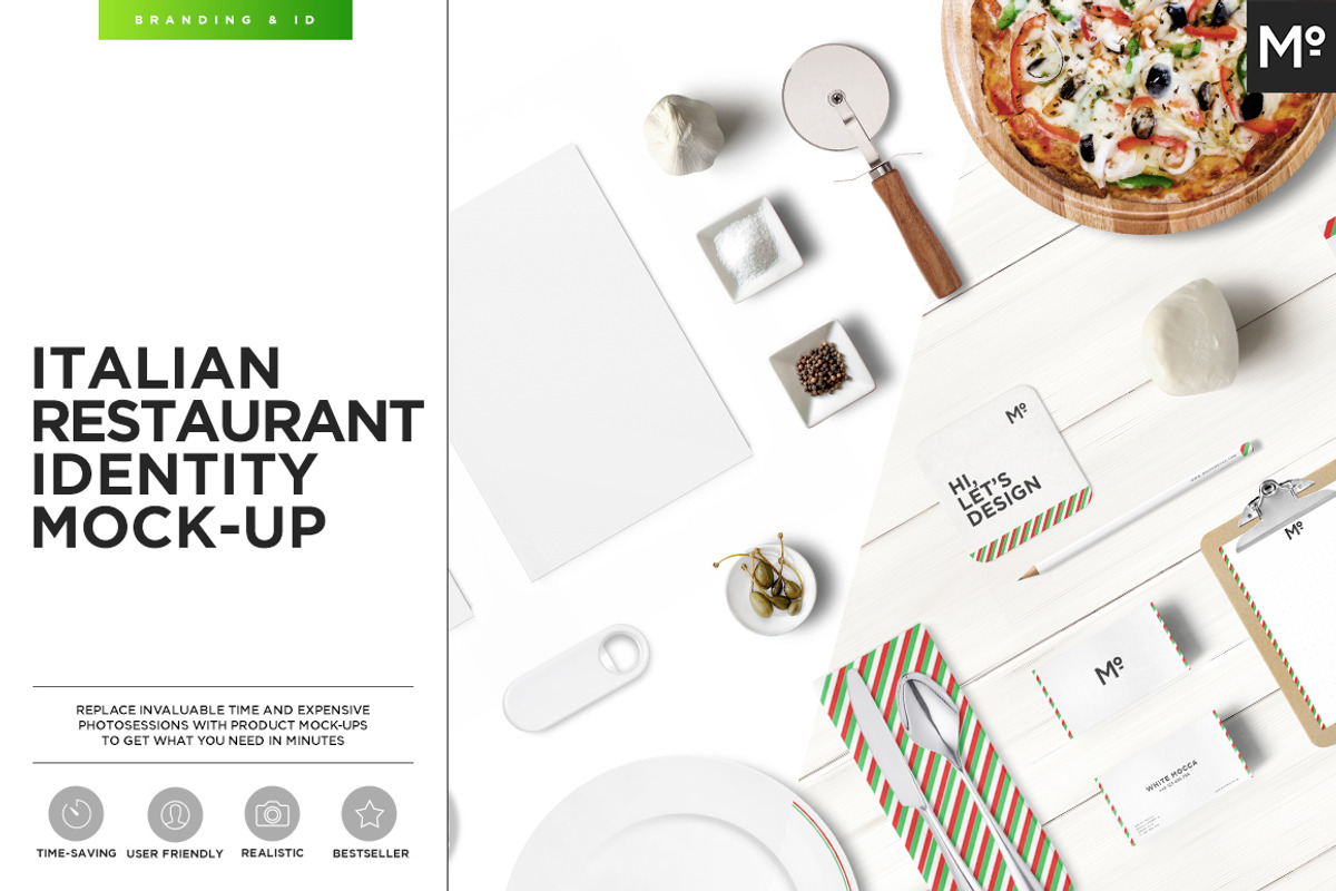 Italian Restaurant Identity Mock-up, a Books & Magazine Mockup by Mocca ...