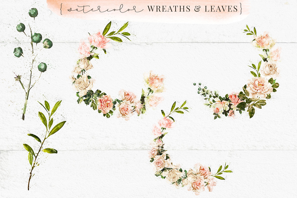 Farmhouse Watercolor Flowers, a Texture Illustration by Eclectic Anthology