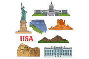 USA travel landmarks | Background Graphics ~ Creative Market