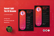 Sunset Light CV Resume | Resume Templates ~ Creative Market