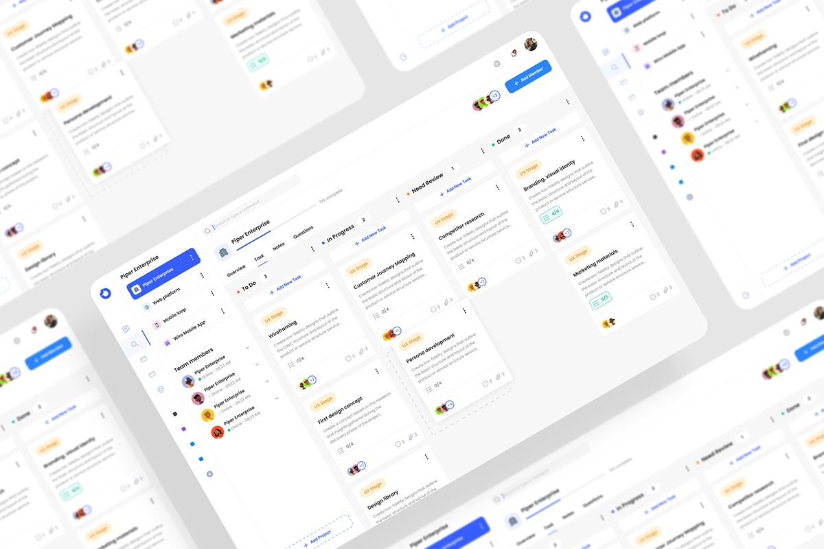 Task Management Dashboard UI Kit, an UI Kit Template by iDoodle Studio ...