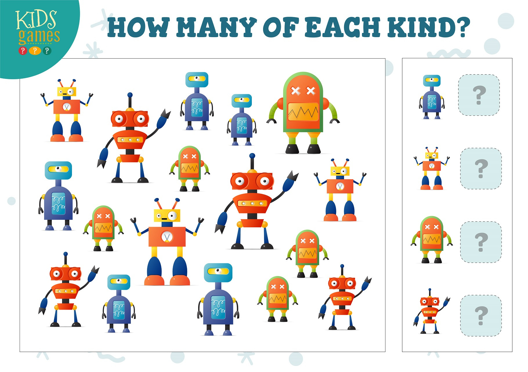 How many of each kind vector game, an Education Illustration by Darth ...