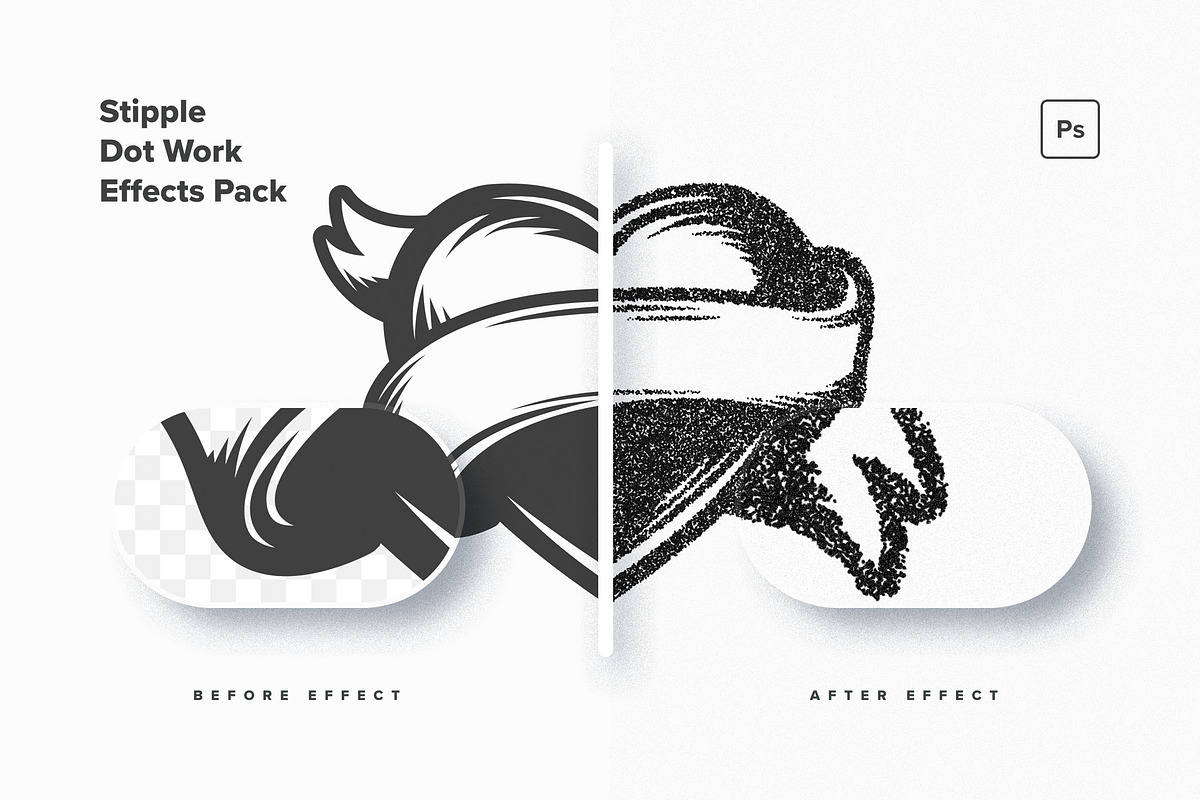 Stipple Dot Work Effects Pack, a Layer Style Add-On by Creative Veila