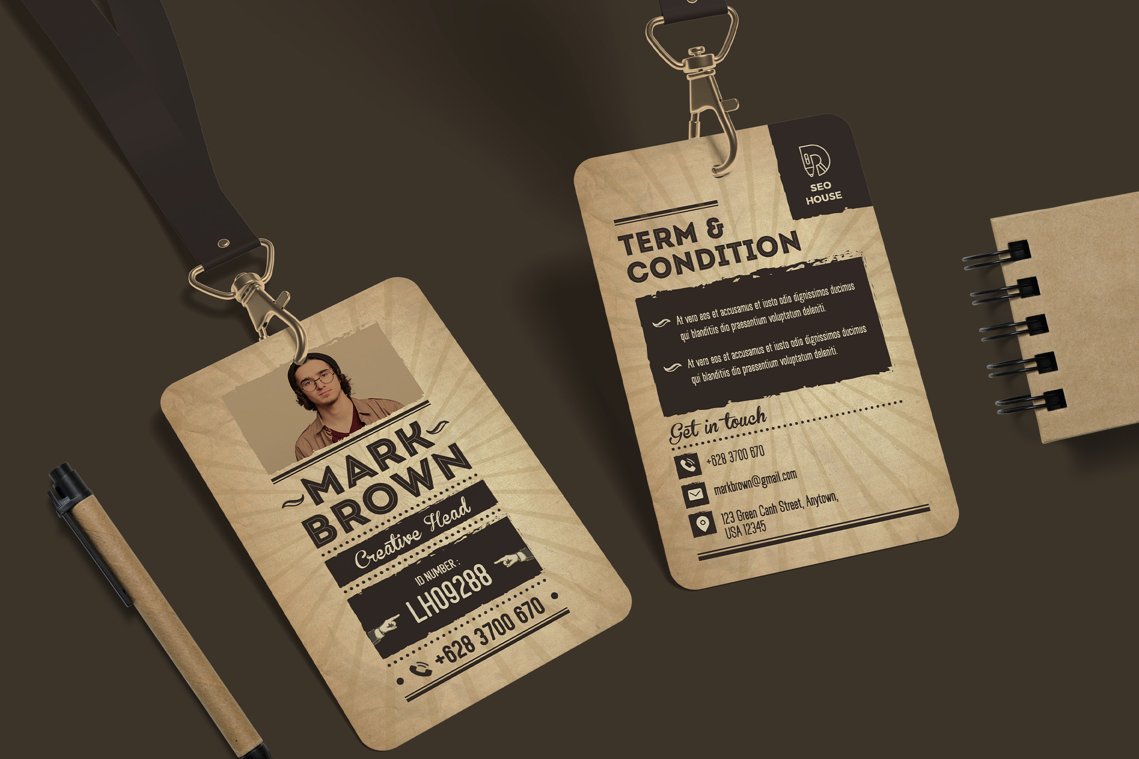 Vintage ID Card, a Card Template by Aarley Kaiven | Creative Market