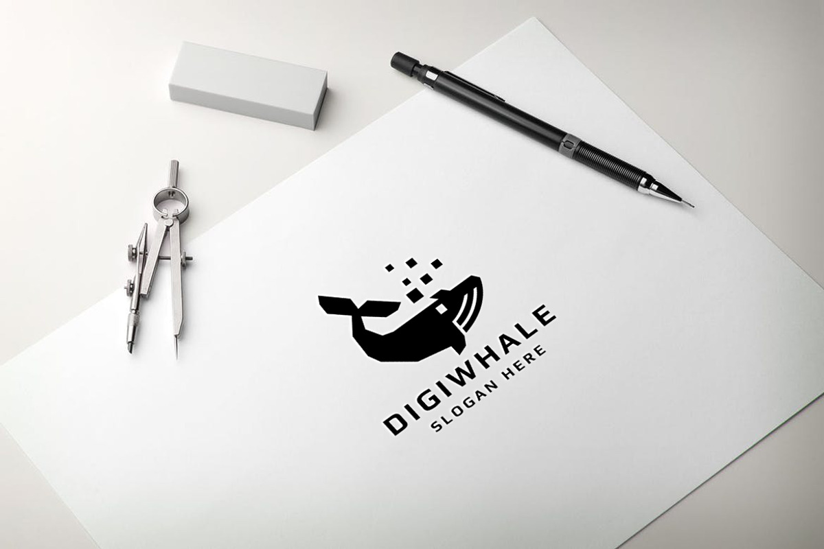 Digital Whale Logo Template, a Branding & Logo Template by Design_Planet