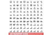 100 transport icons set, an Object Illustration by Ylivdesign