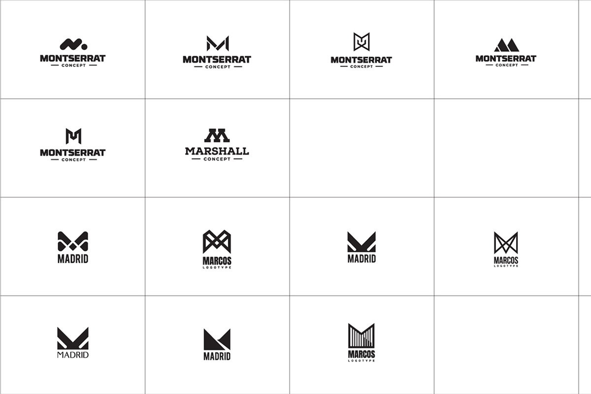 M Letter Logo Bundle Monogram Set, a Branding & Logo Template by Template Dealer