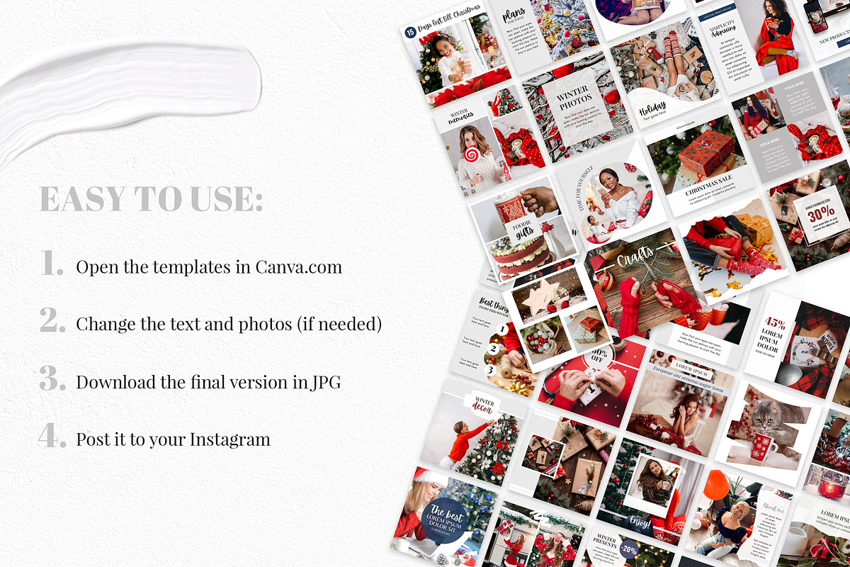 Christmas Instagram Post templates, a Social Media Template by SwitzerShop