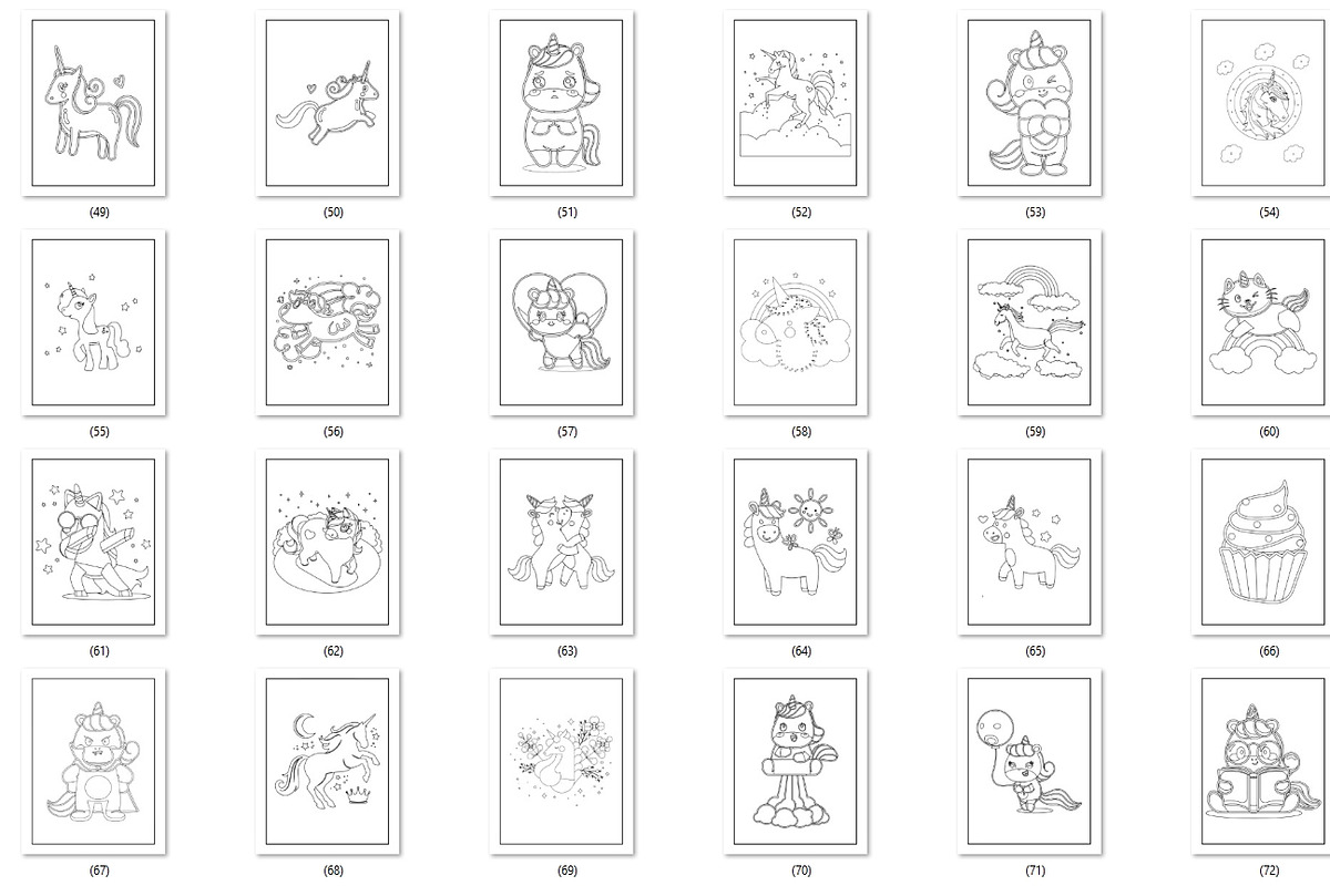 120 Unicorn Vector Activity Pages, an Illustration by Blue Digital Studio