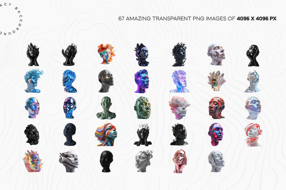 Floating Heads Gallery | Creative Market