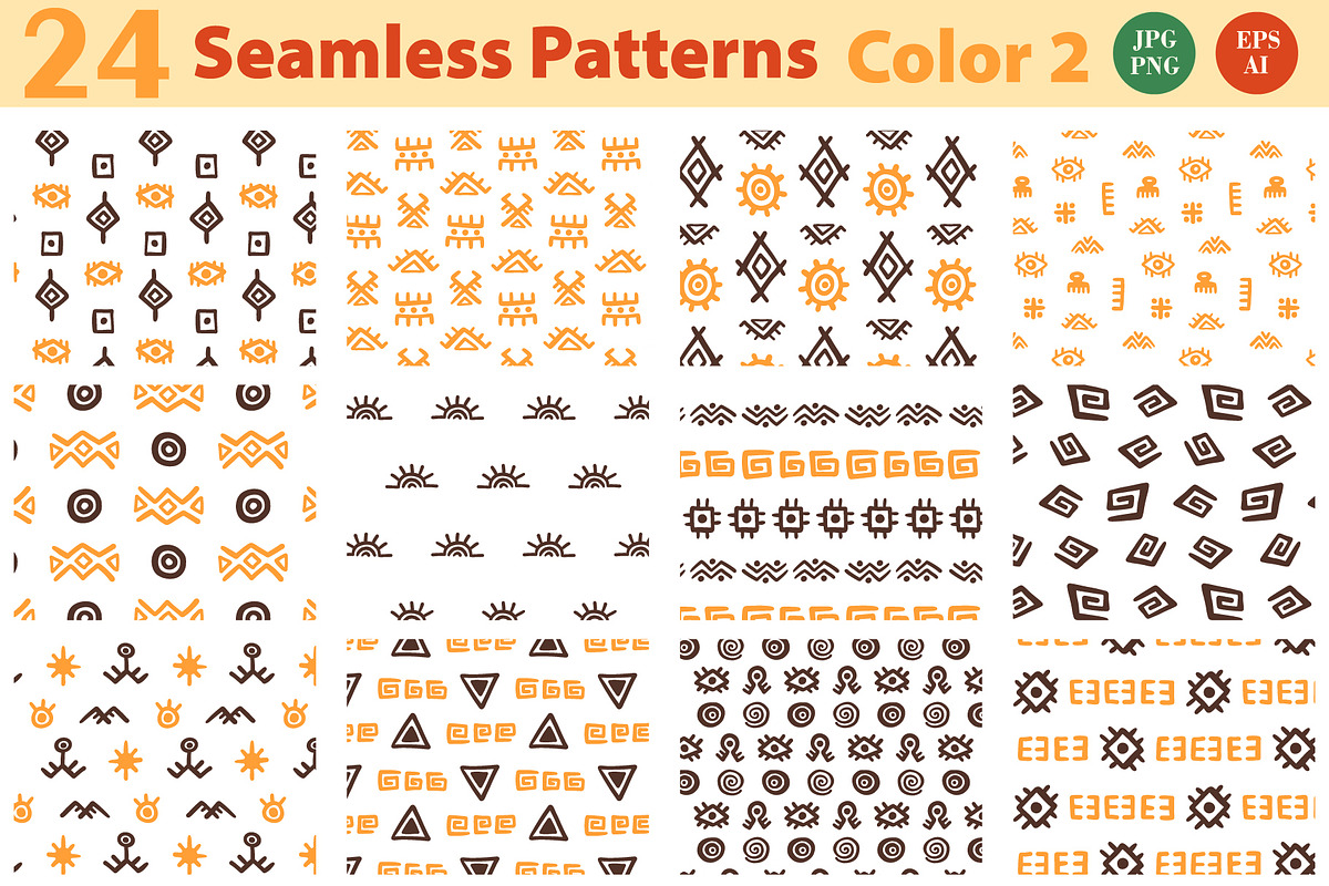 African Vector Seamless Patterns, a Pattern Graphic by Katrinelly