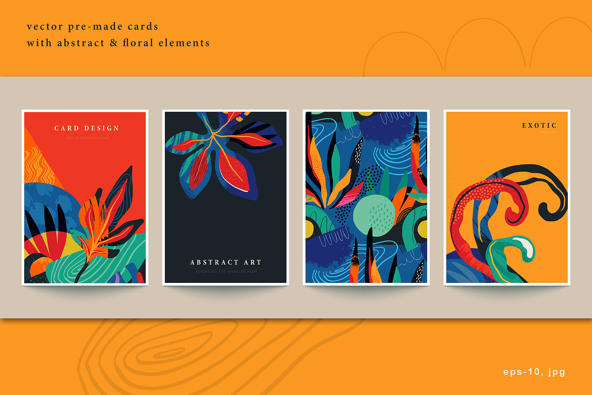 Large vector bundle. Floral Abstract