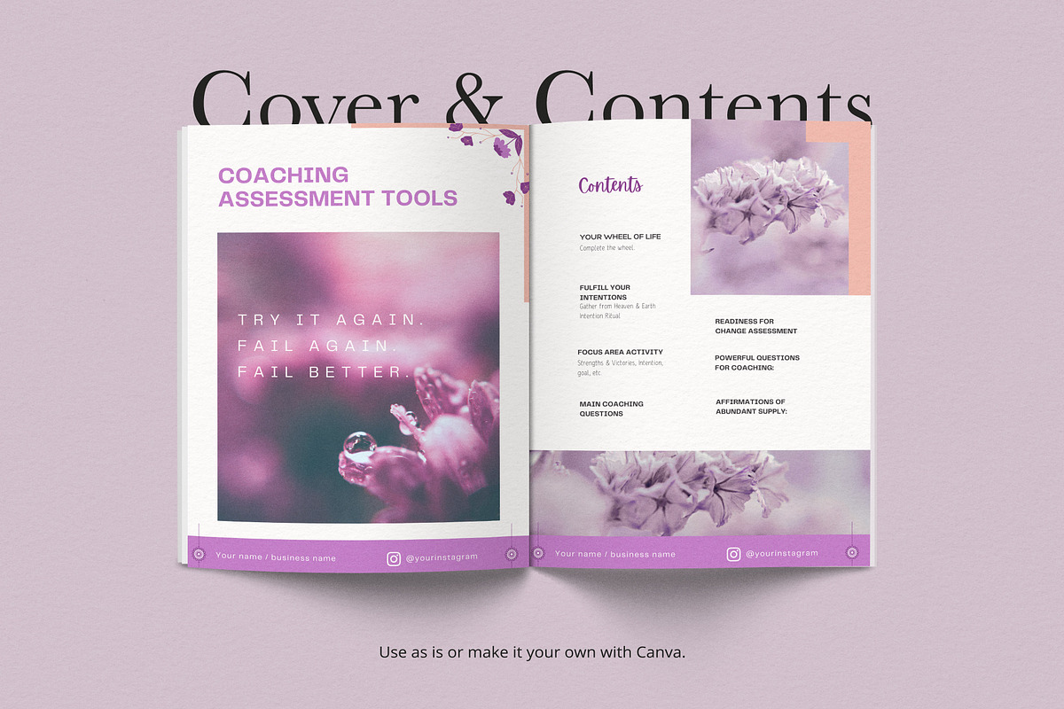 Coach Workbook Template for Canva, a Magazine Template by Sakura ...