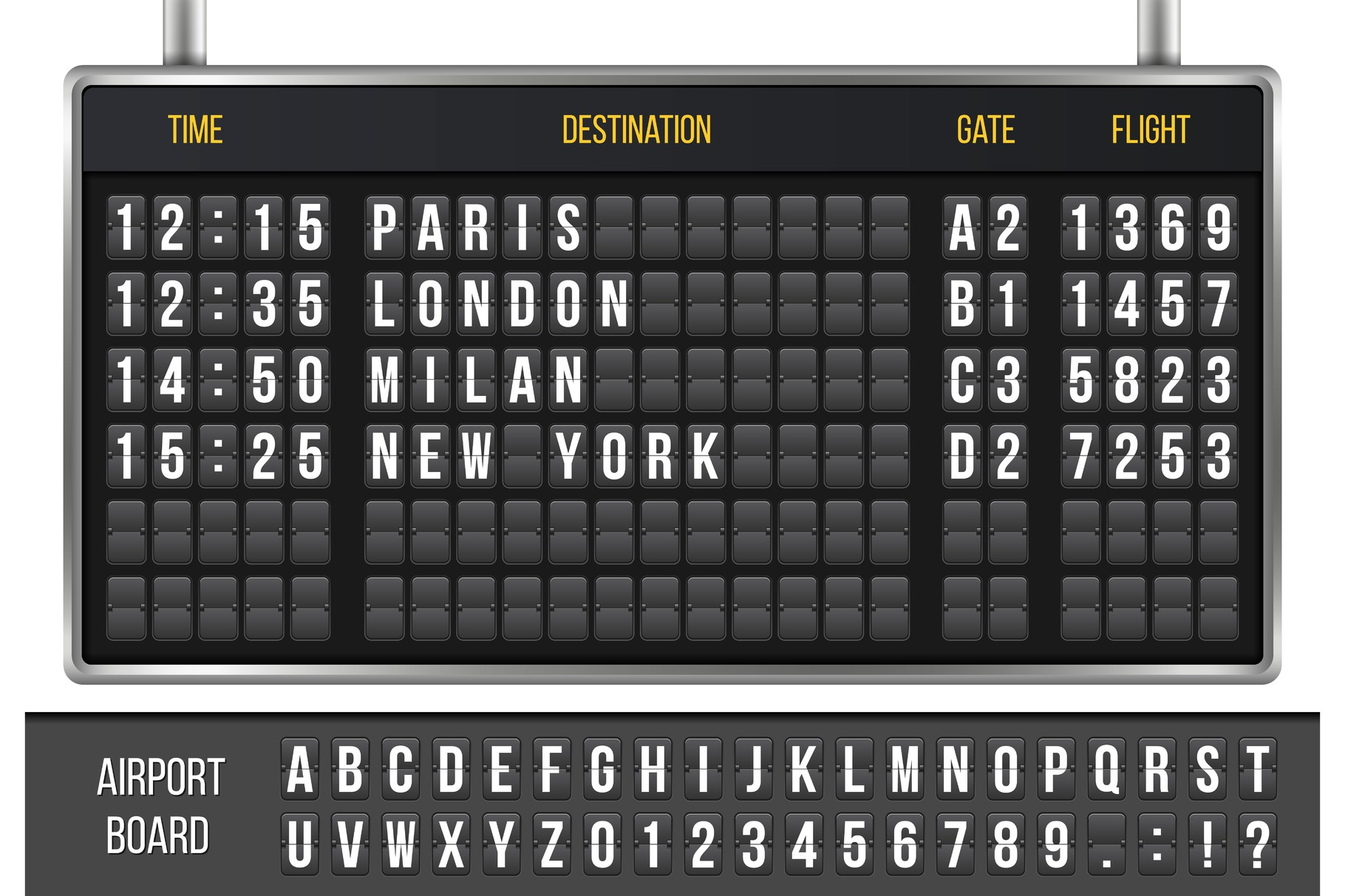 Flip scoreboard, airport board., a Transportation Illustration by HAPPY ...
