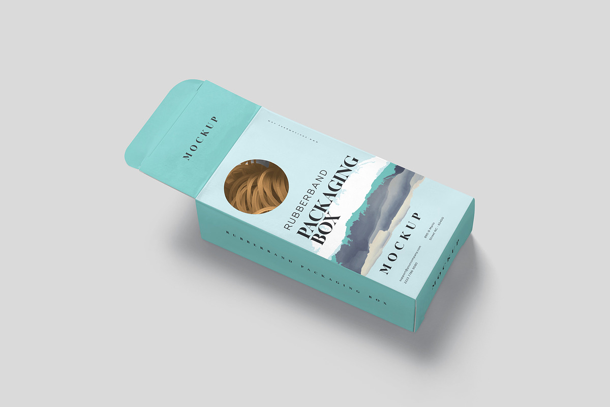Rubber Band Box Mockups, a Packaging Mockup by GfxFoundry