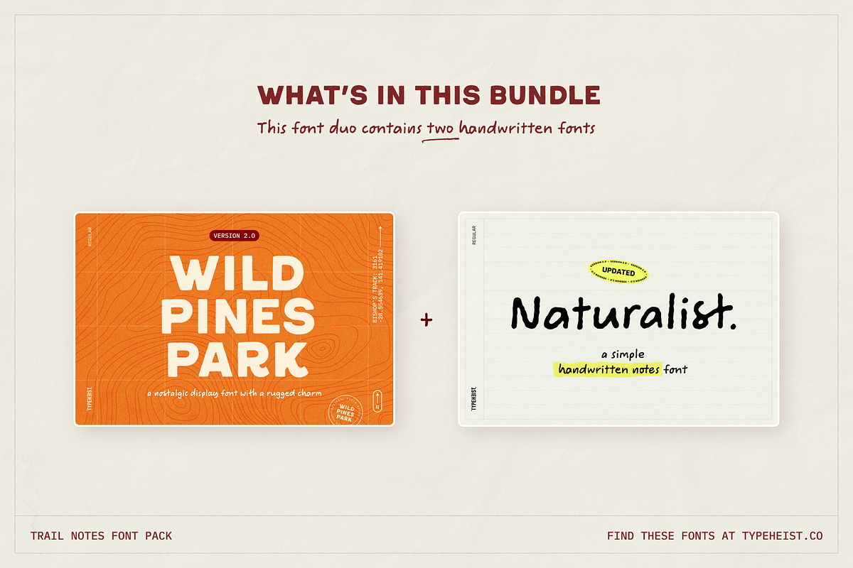 Trail Notes Handwritten Font Duo