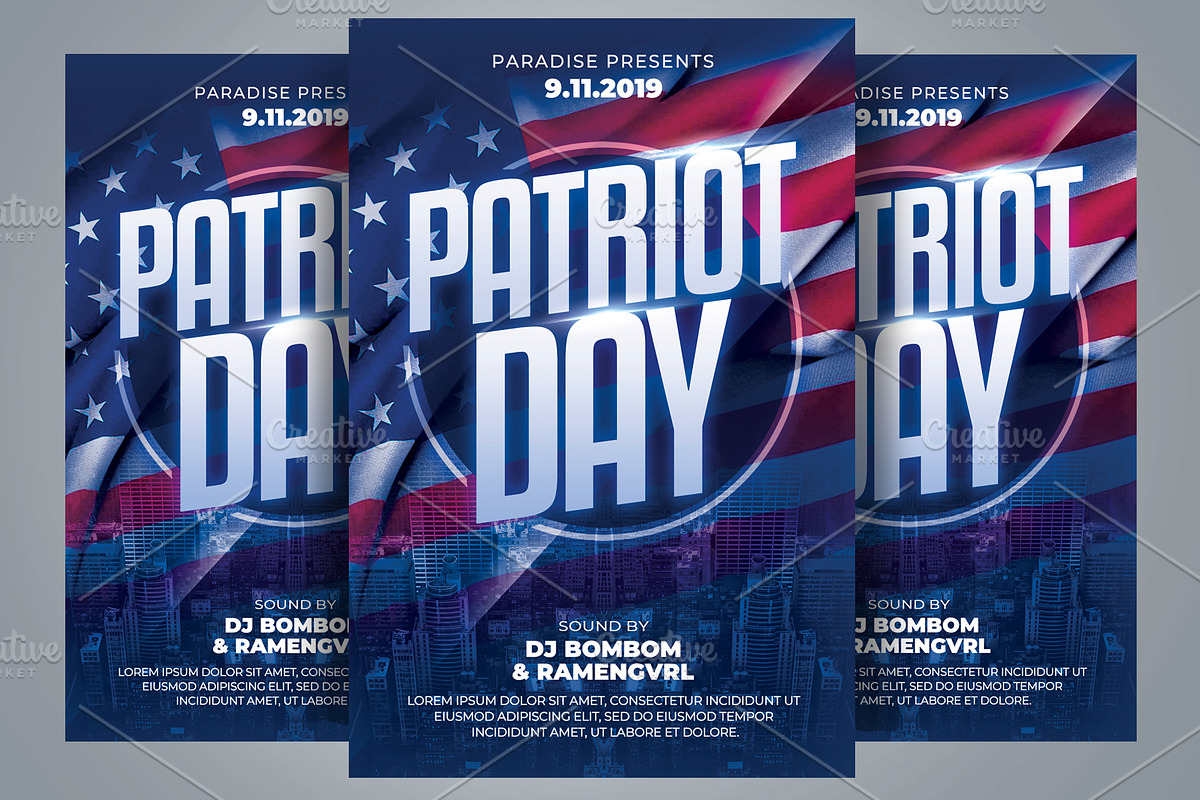 Patriot Day Flyer Template, a Flyer Template by AyumaDesign