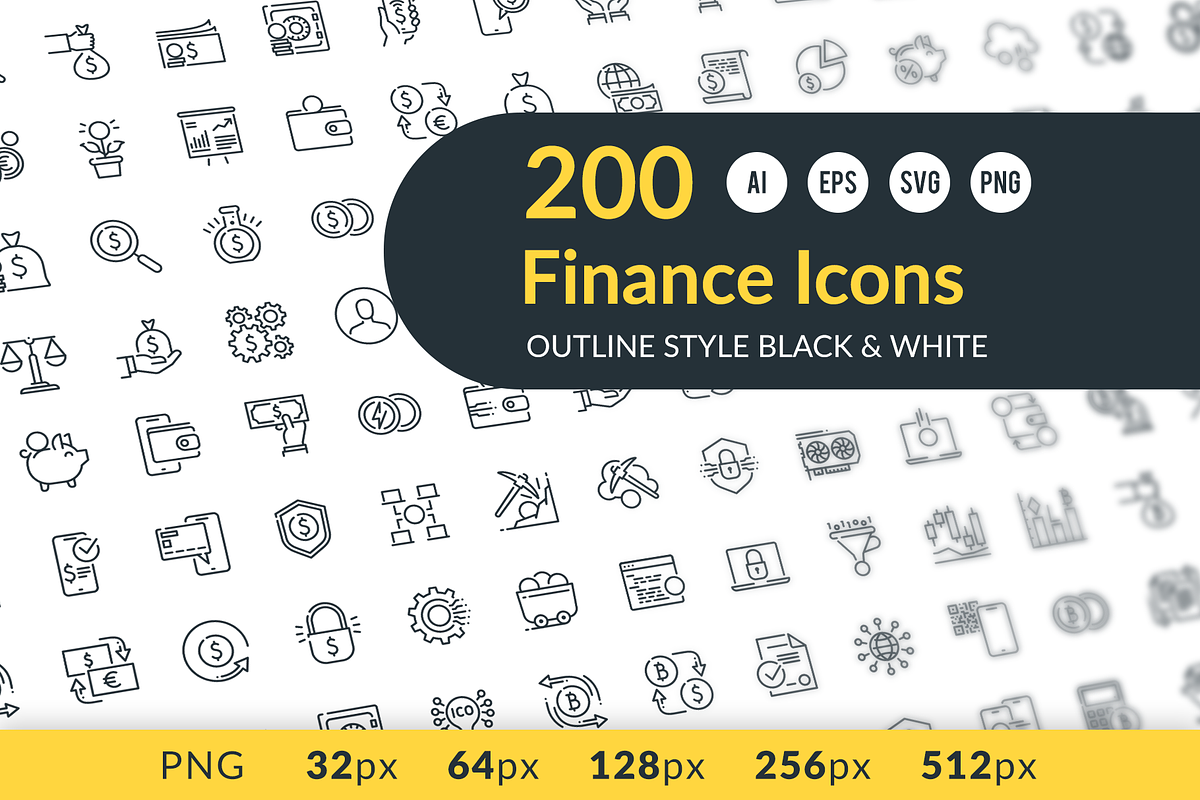 Finance Outline Icons, an Outline Icon by Kalash