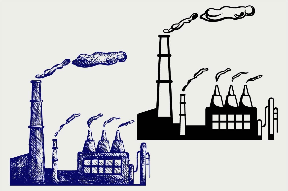 Processing plant SVG, a Background Graphic by LineworkStock