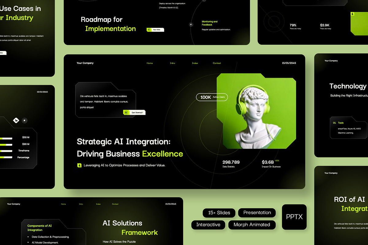 AI Integration Strategy Powerpoint, a Presentation Template by fakhroo
