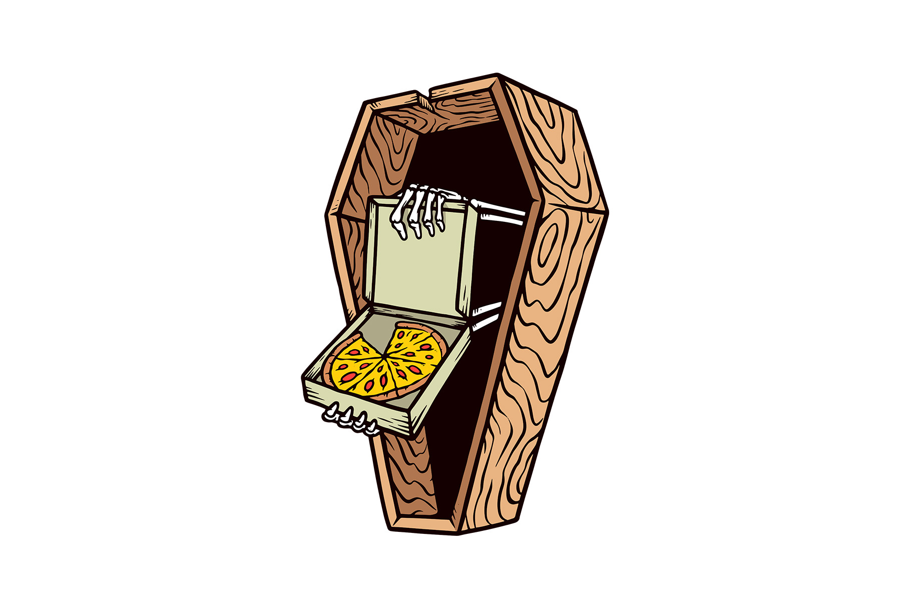 Horror pizza illustration, a Food Illustration by gunaonedesign