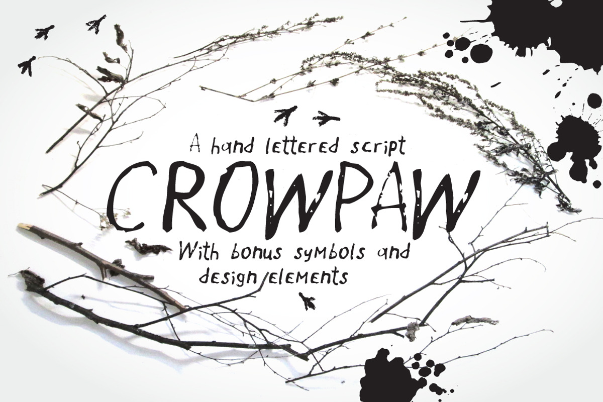 Crowpaw font and bonus, a Script Font by Crowhouse | Creative Market