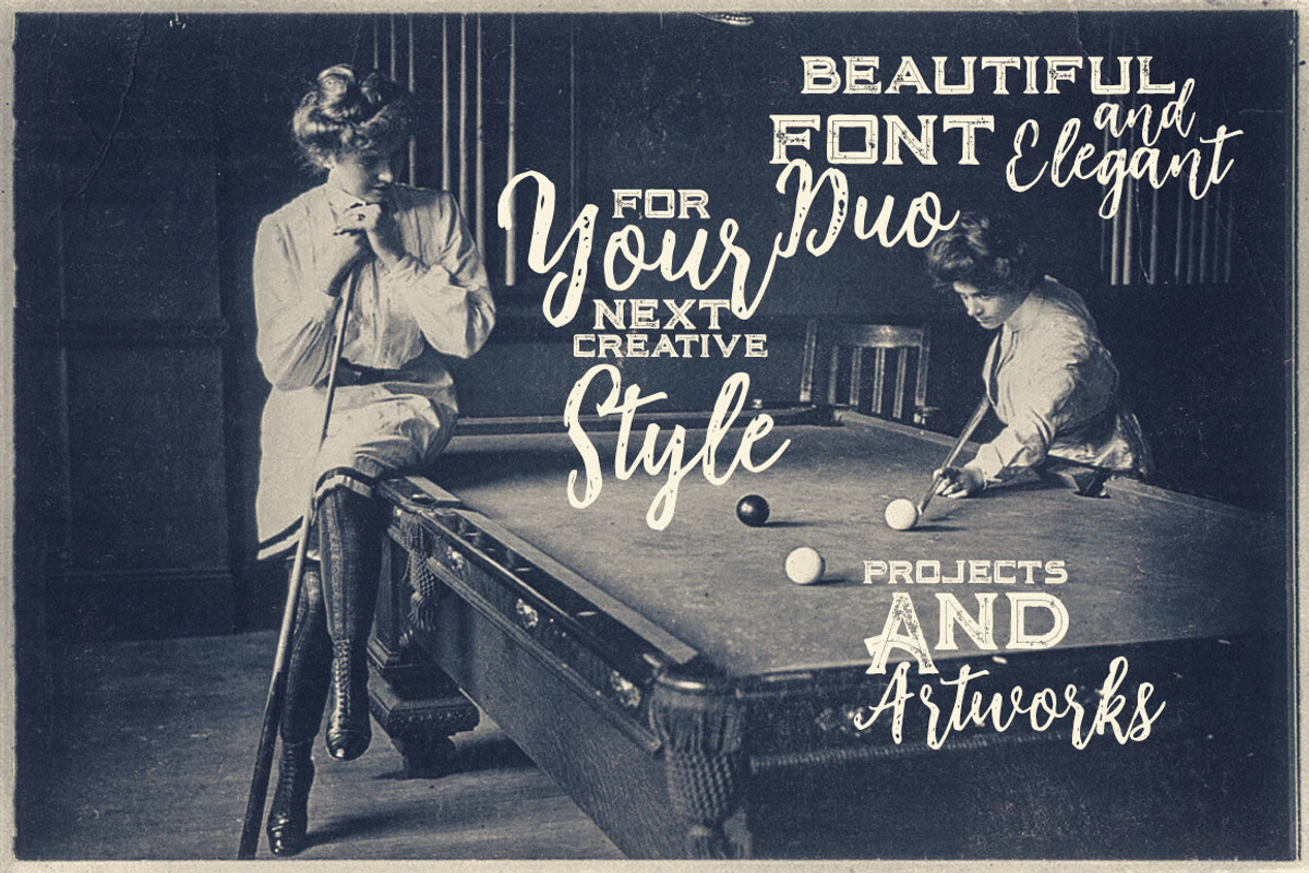 Billiard Font Duo, a Script Font by Deeezy