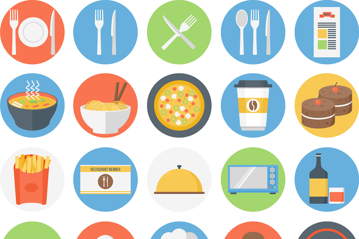 150 Funky Food Icons, an Icon by Flat Icons