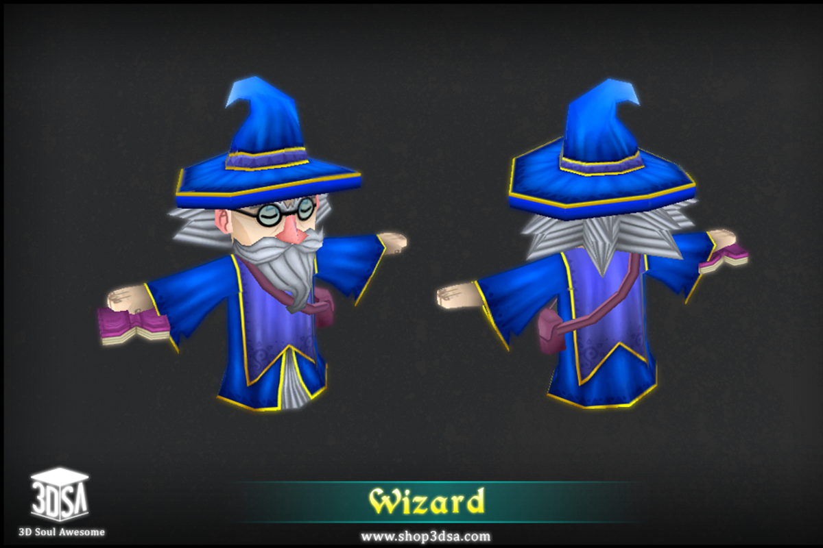 Wizard, a Characters & Person 3D Model by Meshtint Studio | Creative Market