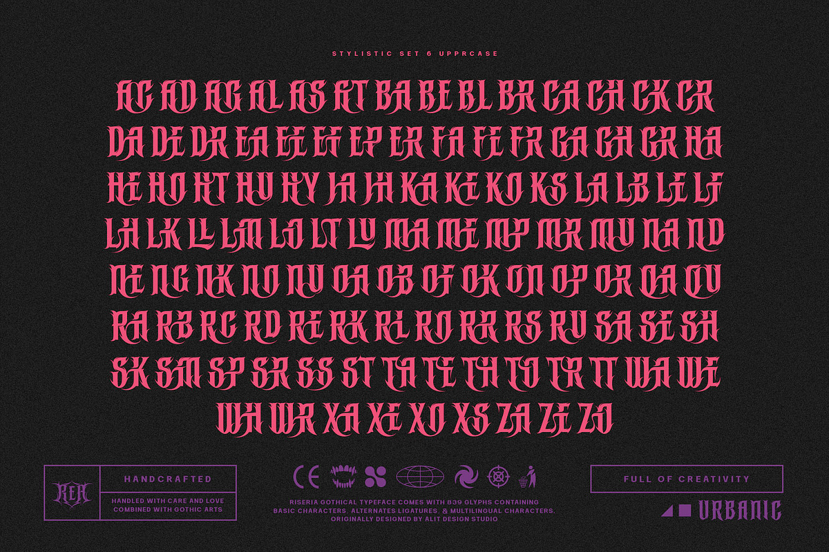 Riseria Typeface, a Blackletter Font by alit design