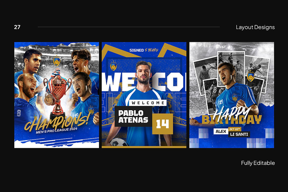 Football Club Instagram Templates