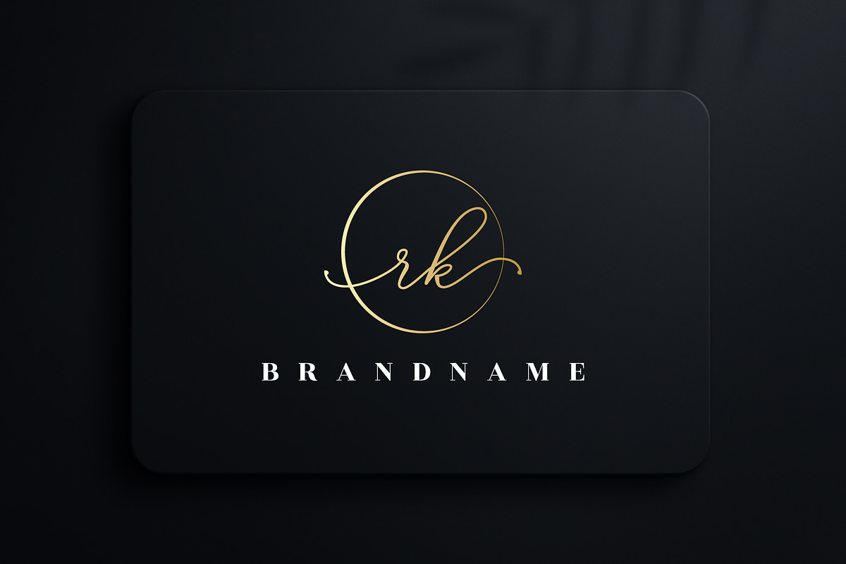 Letter RK handwritten signature logo