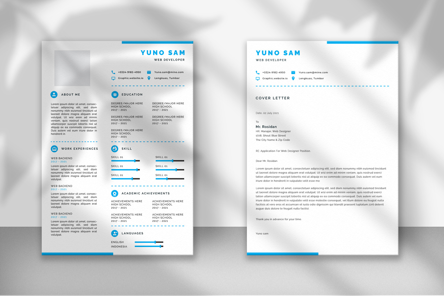 Simple Resume CV & Cover Letters, a Resume Template by Izalsye