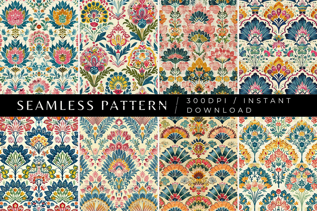 8 Traditional Indian Fans Patterns, a Pattern Graphic by Inknfolly ...
